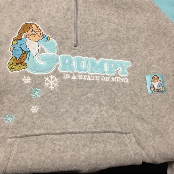 Disney | Tops | Grumpy Fleece Pullover Hoodie The Wonderful World Of Disney Emb | Poshmark